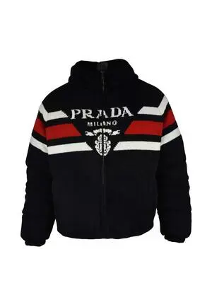 Prada Padded Zip Jacket With Logo Embellishment