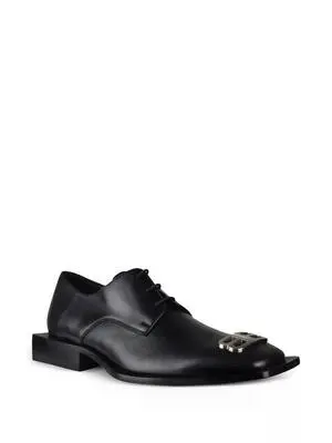 Balenciaga Logo Square Toe Derby Shoes