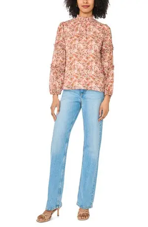 Chaus Floral-print Ruffle Top