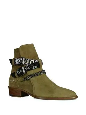 Amiri Bandana Buckle Ankle Boots