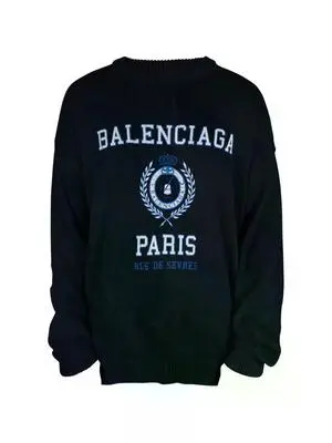 Balenciaga Logo-print Ribbed Crewneck Sweatshirt