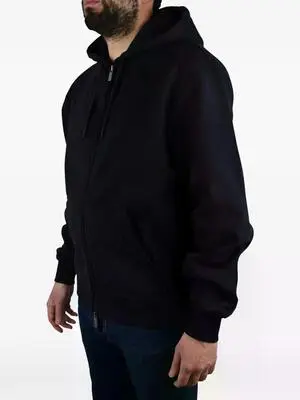 Burberry Embroidered Logo Zip-up Hoodie