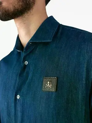 Philipp Plein Logo-patch Denim Shirt