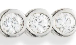 THE SIS KISS Loverly Crystal Bar Stud Earrings - Silver