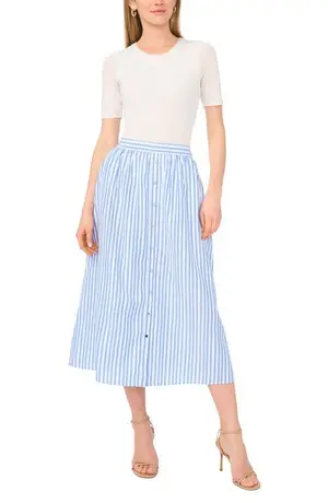 Vince Camuto Stripe Midi Skirt