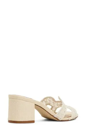 Steve Madden Hydie Block Heel Sandal - Bone Raffia