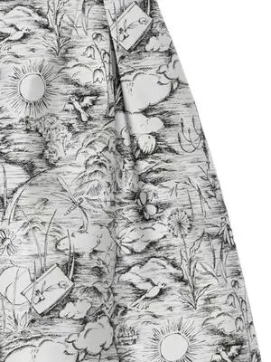 Shiatzy Chen Jacquard Midi Skirt