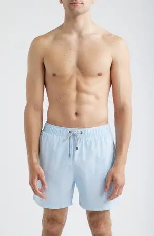 VINTAGE SUMMER Stretch Volley Swim Trunks - Blue
