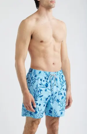 VINTAGE SUMMER Stretch Volley Swim Trunks