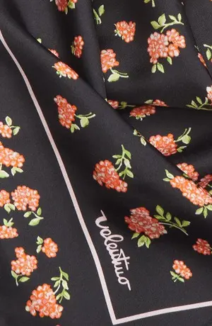 Valentino Garavani Mazzetto Coriandolo Silk Square Scarf - Black/rose
