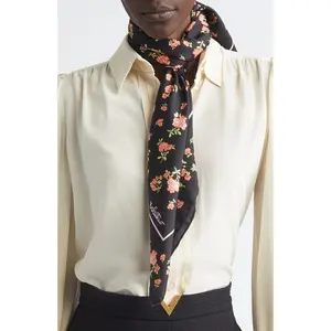 Valentino Garavani Mazzetto Coriandolo Silk Square Scarf - Black/rose