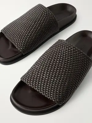 A.emery Luca Woven Leather Slides
