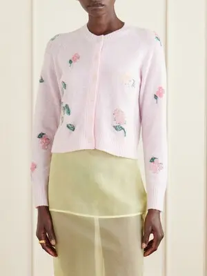 Bernadette Clemence Wool-blend Cardigan - Pink