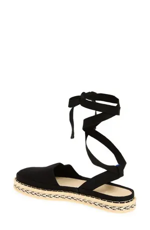 Rothy's D'orsay Ankle Tie Espadrille Flat - Black