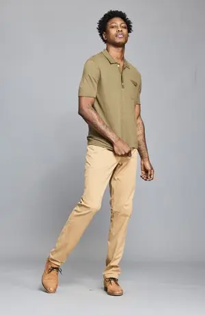 Billy Reid Cotton & Linen Blend Polo - Olive
