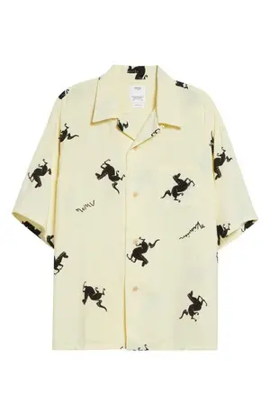 Visvim Crosby Horse Print Camp Shirt - Yellow