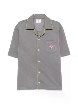 Casablanca Monogram-jacquard Contrast-trim Shirt Grey