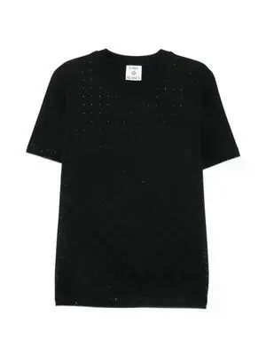 Casablanca Crystal-embellished Monogram-pattern T-shirt