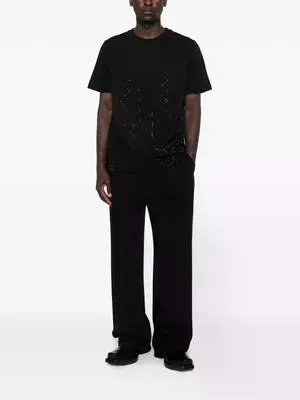 Casablanca Crystal-embellished Monogram-pattern T-shirt