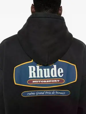 Rhude Logo-print Hoodie - Black