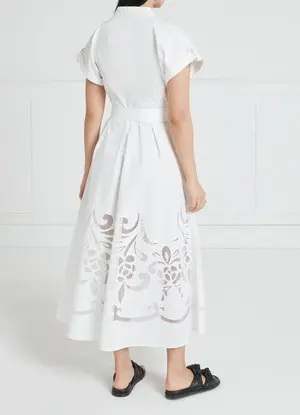 TEMPERLEY LONDON Nelle Broderie Anglaise Midi Dress - White