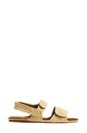 Khaite Boden Raffia Slingback Sandals - Natural