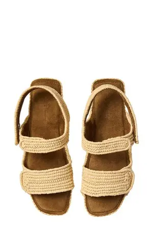 Khaite Boden Raffia Slingback Sandals - Natural