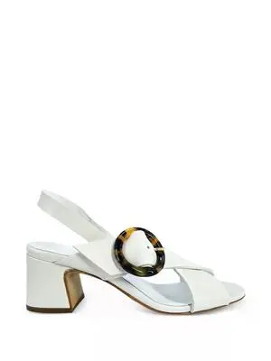 MADISON MAISON Buckle-detail Slingback Heeled Sandals - White