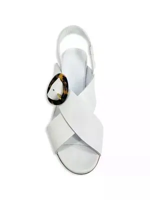 MADISON MAISON Buckle-detail Slingback Heeled Sandals - White