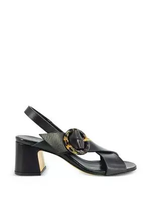 MADISON MAISON Buckle-detail Heeled Slingback Sandals - Black