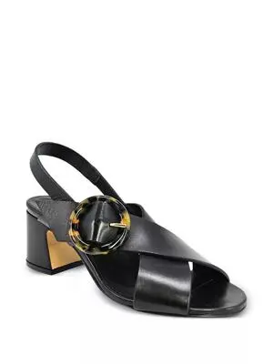 MADISON MAISON Buckle-detail Heeled Slingback Sandals - Black