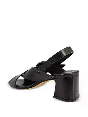 MADISON MAISON Buckle-detail Heeled Slingback Sandals - Black