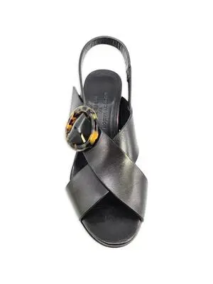 MADISON MAISON Buckle-detail Heeled Slingback Sandals - Black