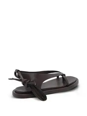 POEVE Flavia Lace-up Sandals - Brown