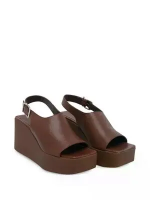 VIC MATIE Travel Wedge Sandals - Brown