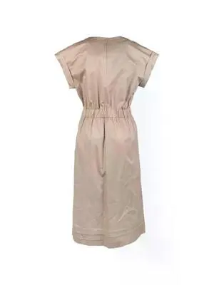 Peserico Belted V-neck Dress - Neutrals