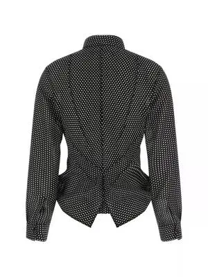 Junya Watanabe Polka-dot Asymmetric Hem Shirt - Black