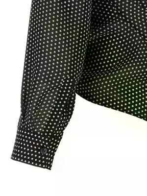 Junya Watanabe Polka-dot Asymmetric Hem Shirt - Black