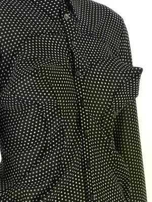 Junya Watanabe Polka-dot Asymmetric Hem Shirt - Black