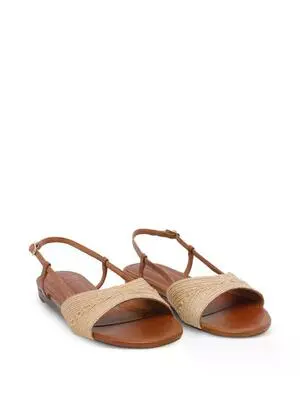 ANGEL ALARCON Woven Strap Slingback Sandals