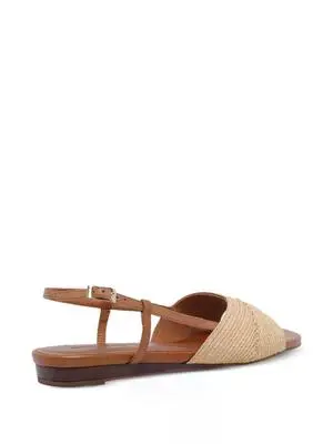 ANGEL ALARCON Woven Strap Slingback Sandals