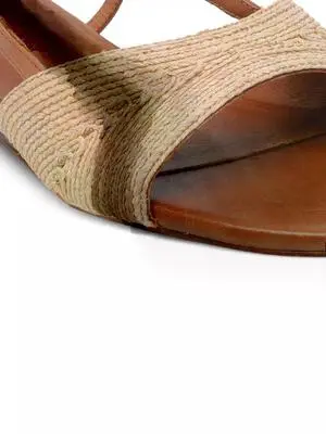 ANGEL ALARCON Woven Strap Slingback Sandals