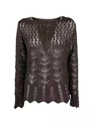 CINQUE Mia Open-knit Scalloped-hem Sweater