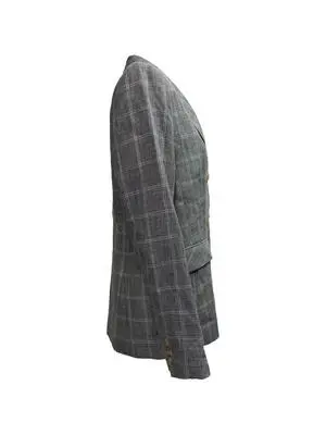 Sandro Iveline Check-print Double-breasted Blazer