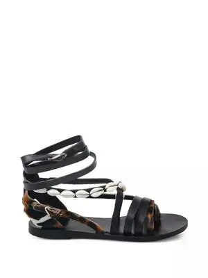ANCIENT GREEK SANDALS Satira Shell-embellished Sandals - Black