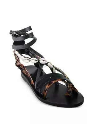 ANCIENT GREEK SANDALS Satira Shell-embellished Sandals - Black