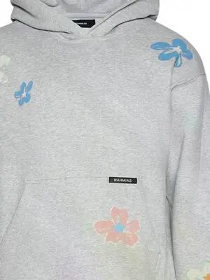 NAHMIAS Floral-print Hoodie - Grey