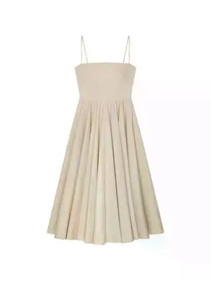 Pleated Flared Midi Dresses