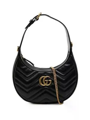 Gucci Mini Gg Marmont Half Moon Satchel 2016-2026 - Black