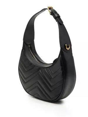 Gucci Mini Gg Marmont Half Moon Satchel 2016-2026 - Black
